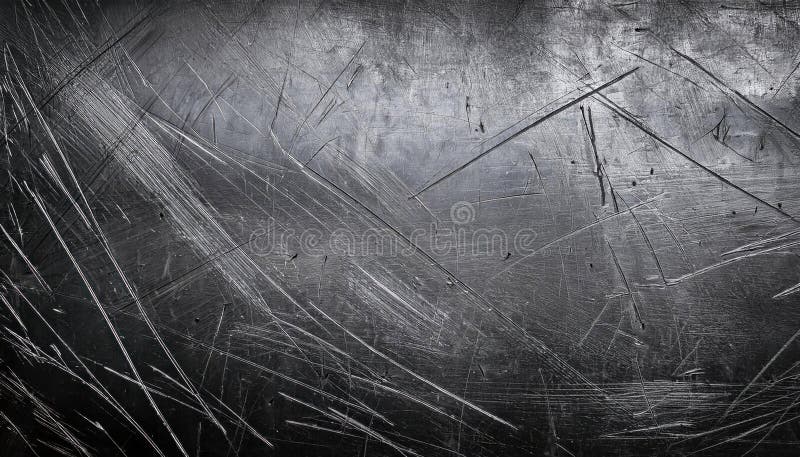 Close-up of Scratched Metal Surface with Intricate Details of Lines and ...