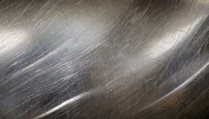 Close-up of a Scratched and Worn Metal Surface with a Silver Sheen ...
