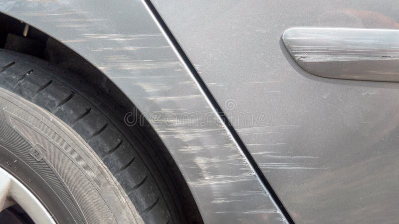 Close Up of Scratches on the Car Body Stock Image - Image of metal ...