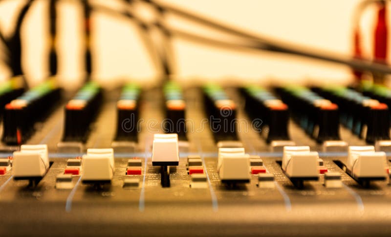 Close Up Scroll Bar Button Control Sound Board Mixer Stock Photo ...