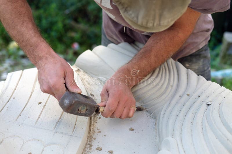 Close Up of Sculptor Hands is Working Stock Image - Image of hands ...