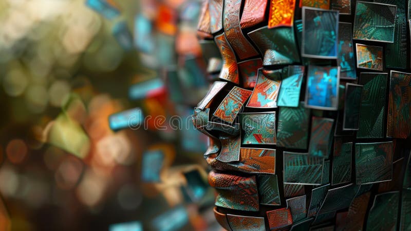 A Close Up of a Sculpture Made Out of Many Small Pieces, AI Stock Image ...