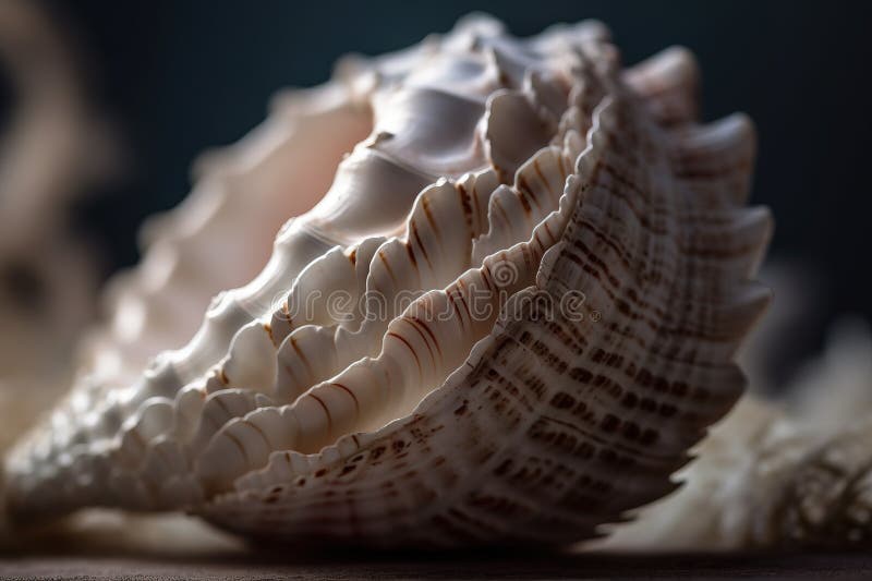 A Close Up of a Sea Shell on a Table Top Stock Illustration ...