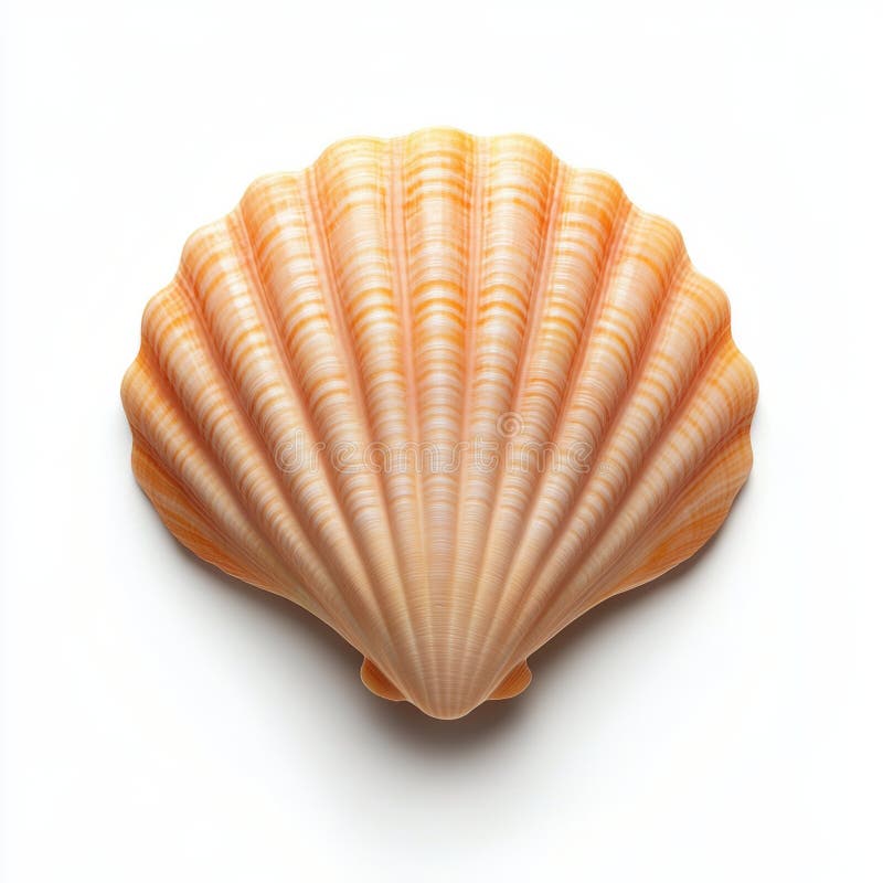 A Close Up of a Sea Shell on White Background, AI Stock Image - Image ...
