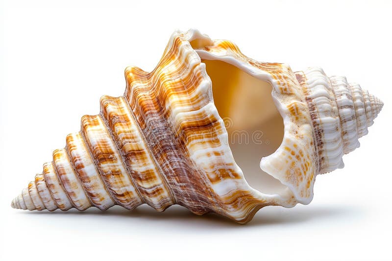 A Close Up of a Sea Shell on a White Background Stock Illustration ...