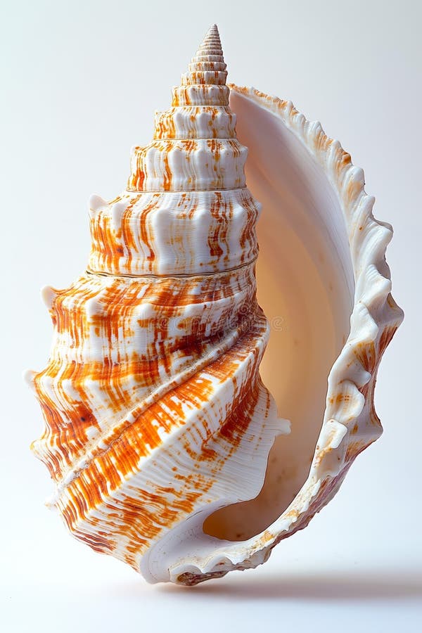 A Close Up of a Sea Shell on a White Background Stock Image - Image of ...