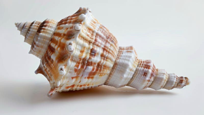 Close-Up of a Sea Shell on White Background Stock Photo - Image of ...