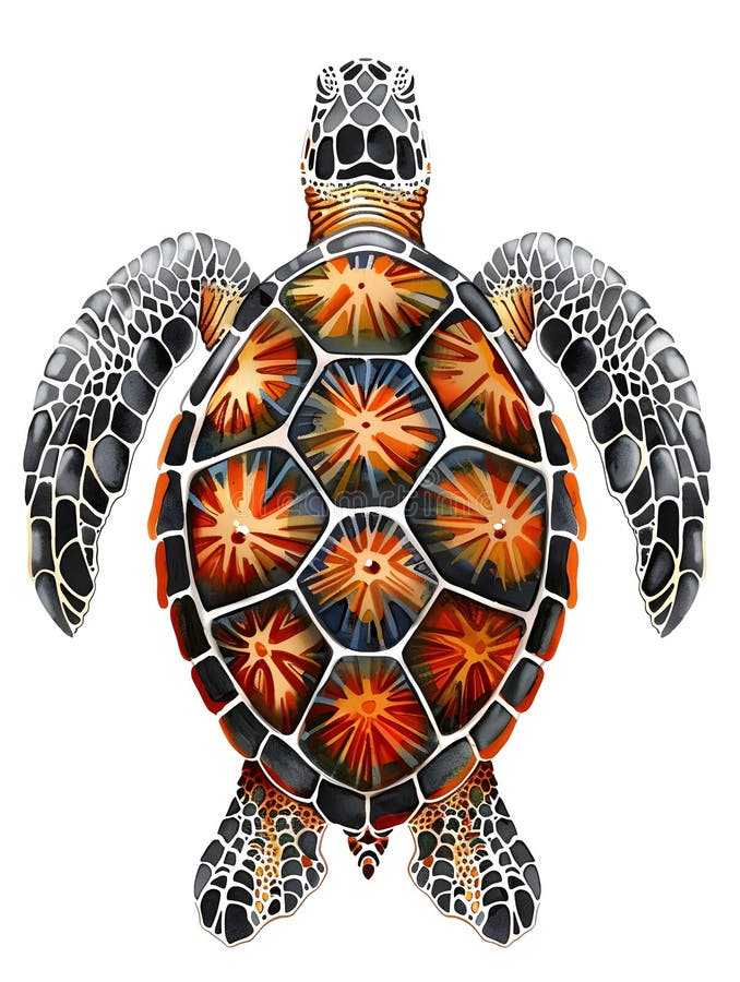 Close-up of a Sea Turtle, Cut Out Stock Illustration - Illustration of ...