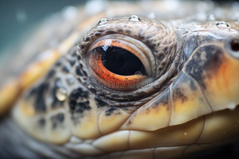 Close-up of Sea Turtle Eye while Swimming Stock Image - Image of fauna ...