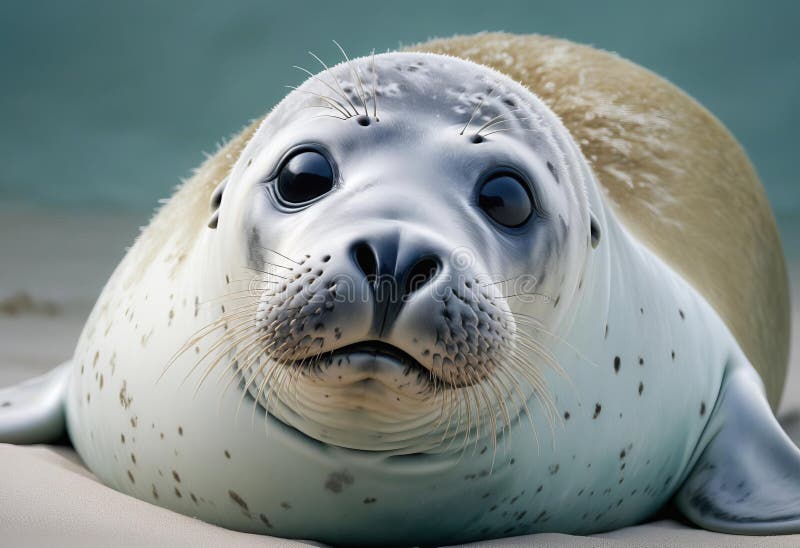 Close up of a seal head stock illustration. Illustration of life ...