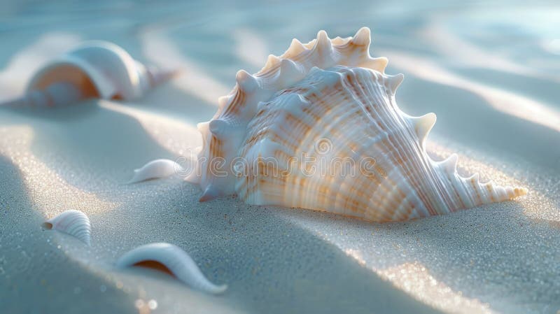 A Close-up of a Seashell on the Beach Stock Photo - Image of beach ...