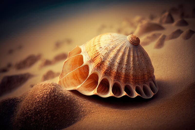 Close Up of Seashell in Sand, Created Using Generative Ai Technology ...