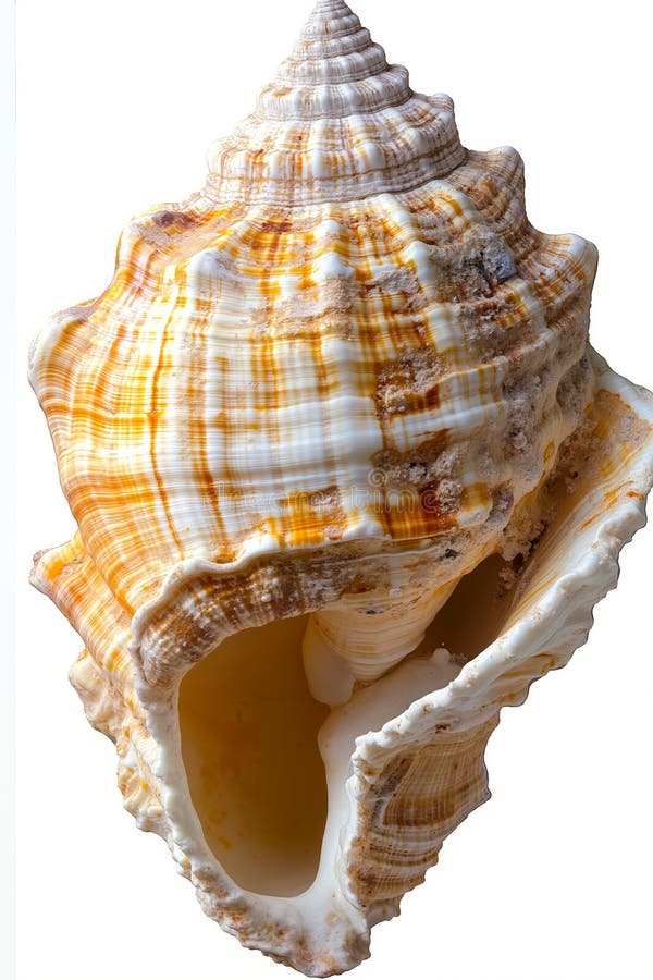 A Close Up of a Sea Shell on a White Background Stock Image - Image of ...