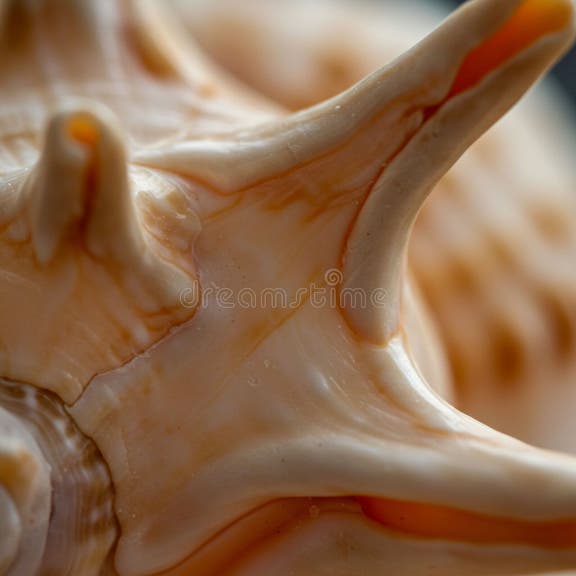 Close-up of a Seashell Surface Featuring Smooth, Flowing Ridges and ...