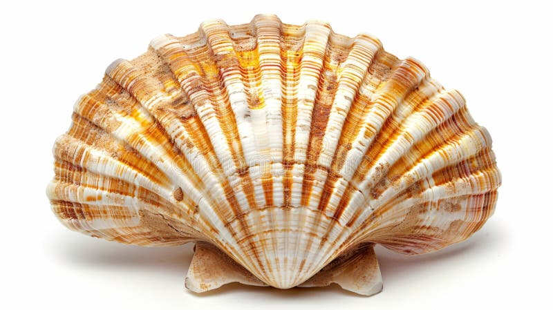 Close-up of Seashell on White Background Stock Photo - Image of focus ...