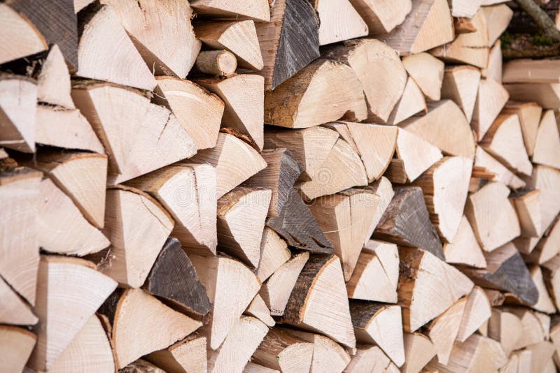 Close Up of Seasoned Logs for Woodburner Stock Photo - Image of full ...