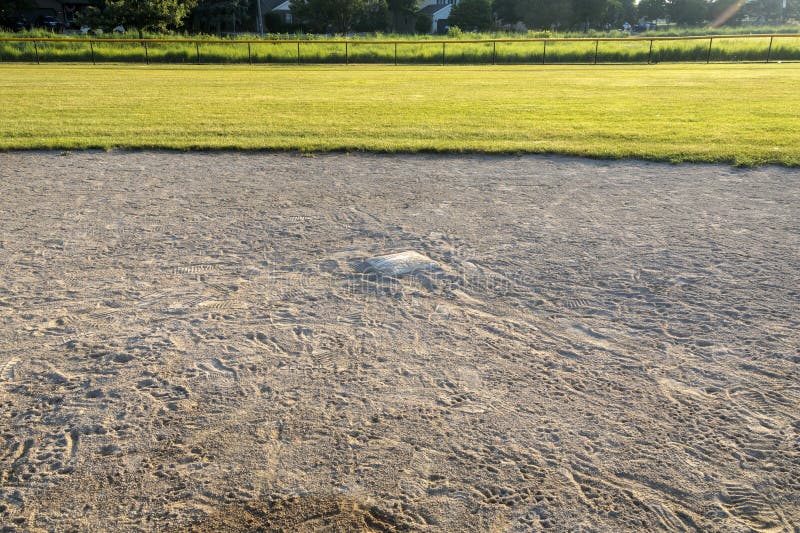 Close Up of Second Base on Diamond Two in the Park Stock Image - Image ...