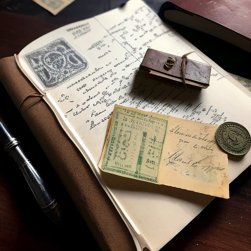 Close-up of a Secondhand Book, with a Bookmark, Handwritten Notes, and ...