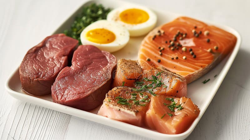 Protein plate stock illustration. Illustration of vegetable - 305163343