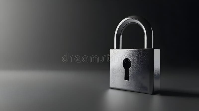 Close-Up of a Secure Metal Padlock with Keyhole Detail. Generative AI ...