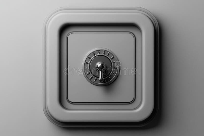 Close-up of a Secure Metal Safe with Combination Lock Illuminated by ...