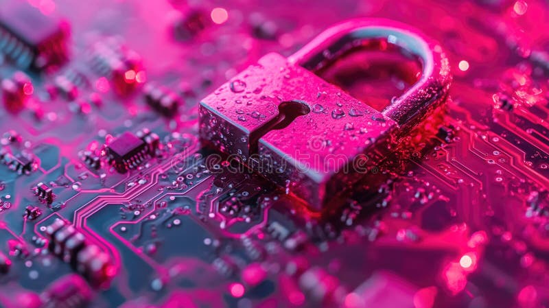 Modern Pink Lock Circuit Board Background Stock Photos - Free & Royalty ...