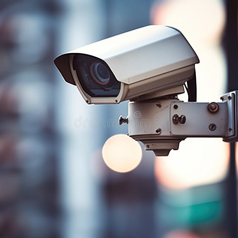 A Close Up of a Security Camera Mounted on the Side of Building, AI ...