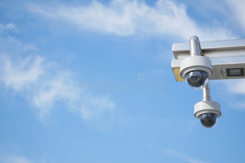 Close-up of Security Camera on the Street. Stock Image - Image of ...