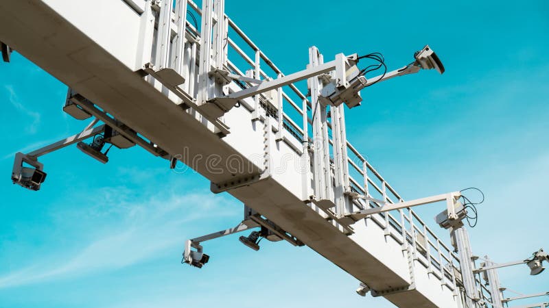 CCTV Pillar with Beautiful Blue Sky Stock Photo - Image of system ...