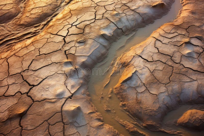 Close-up of Sediment Deposits at River Delta Stock Illustration ...