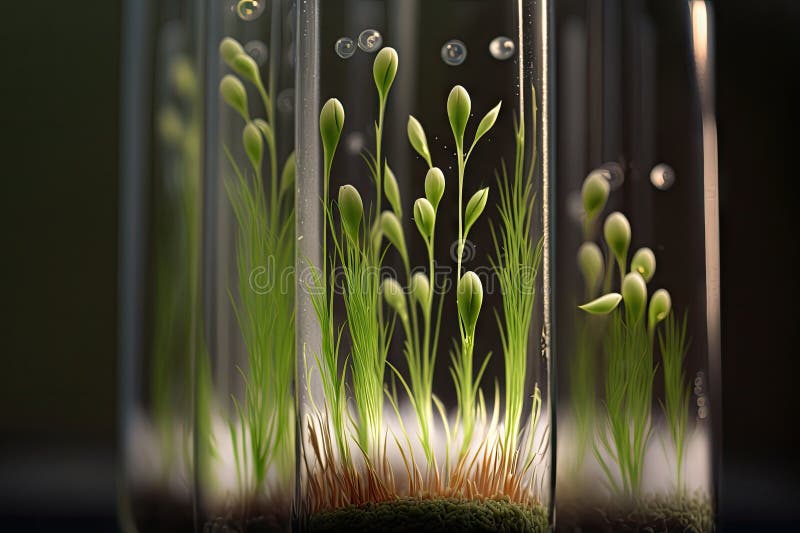 Close-up of Seeds Sprouting in the Test Tubes Stock Photo - Image of ...
