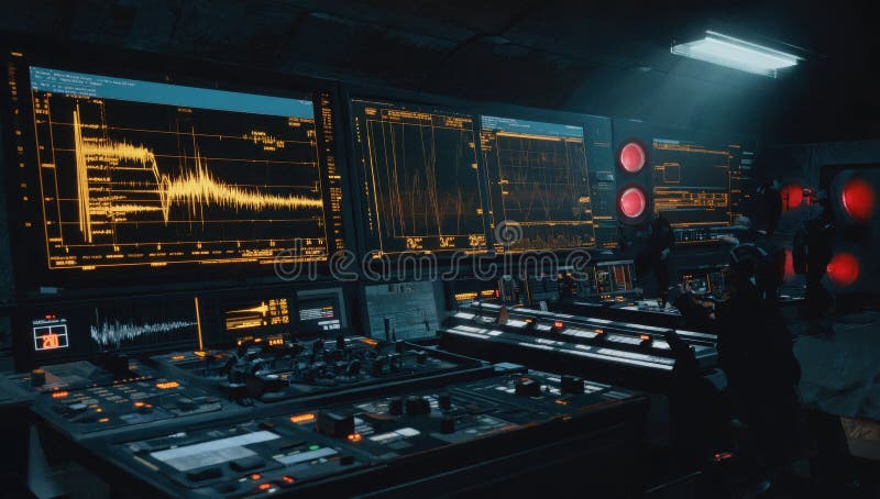 A Close-up of a Seismograph Recording an Earthquake with Precise Lines ...