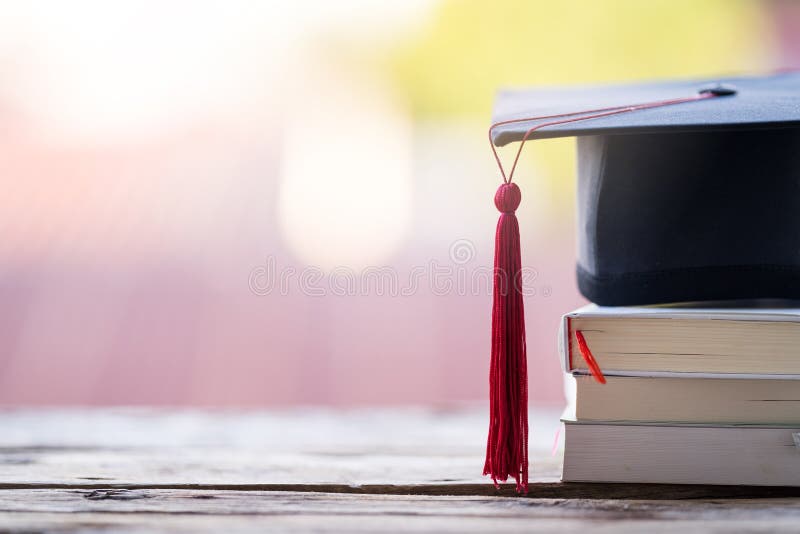 Close-up Selective Focus of a Graduation Cap or Mortarboard and Diploma ...