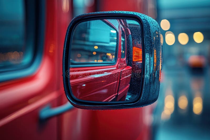 A Close-up of a Semi-truck Side Mirror, Modern and Functional ...