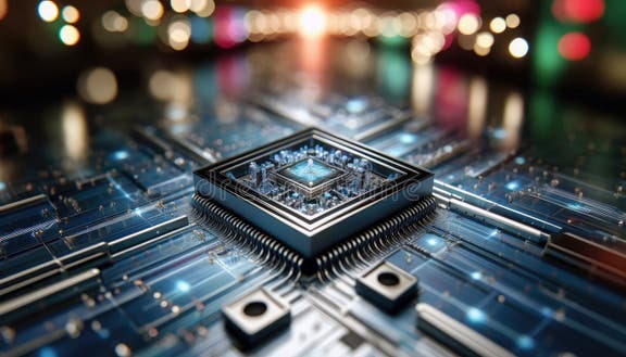 Close Up Semiconductor Chips and Circuit Boards for AI Computer ...