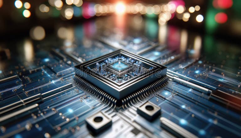 Close Up Semiconductor Chips and Circuit Boards for AI Computer ...