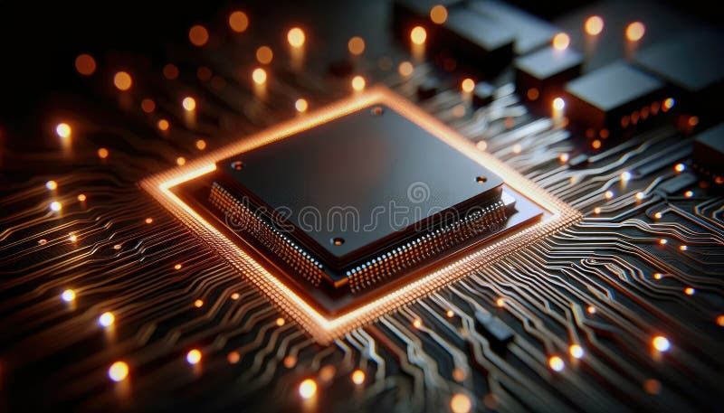 Close Up Semiconductor Chips and Circuit Boards for AI Computer ...