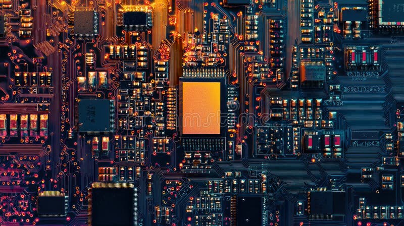 A Close-up of Semiconductor Components Stock Illustration ...