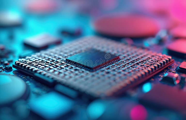 Close-up of Semiconductor Wafer, Silicon Disk with Processor Microchip ...