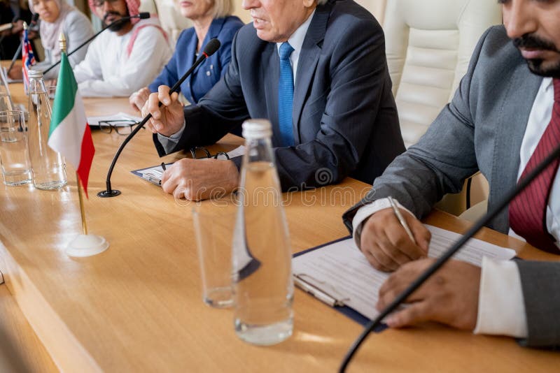 Delegate Explaining His Opinion Stock Photo - Image of cooperation ...