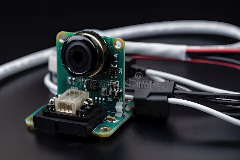 Close-up of Sensor, with Wires and Cables Visible Stock Illustration ...