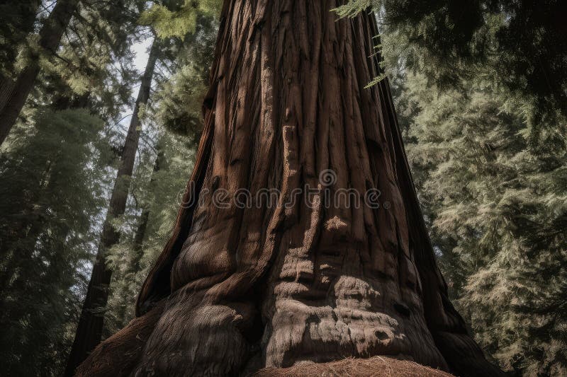 Close-up of a Sequoia Tree, with Its Massive Trunk and Towering Height ...