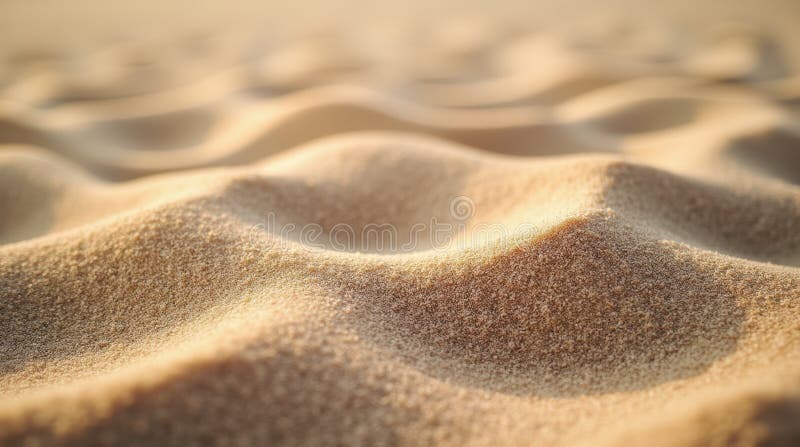 Close Up Serene Sand Dunes Soft Light Shadows Desert Landscape Stock ...
