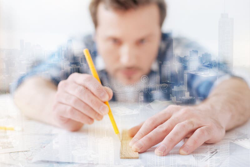 Close Up of Serious Engineer Stock Image - Image of intelligence ...