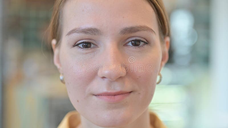 Close Up of Serious Face of Young Woman Stock Image - Image of ...