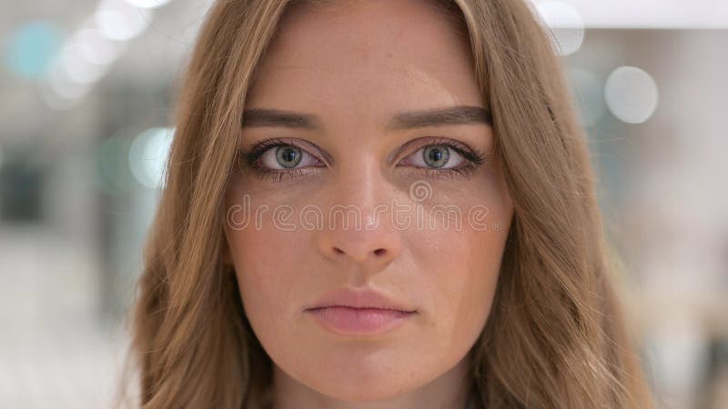 Close Up of Serious Woman Looking at the Camera Stock Image - Image of ...