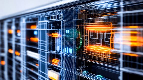 A Close Up of a Server in a Data Center Stock Photo - Image of server ...