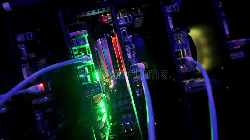 Close Up of a Server with Flashing Stock Video - Video of error, room ...