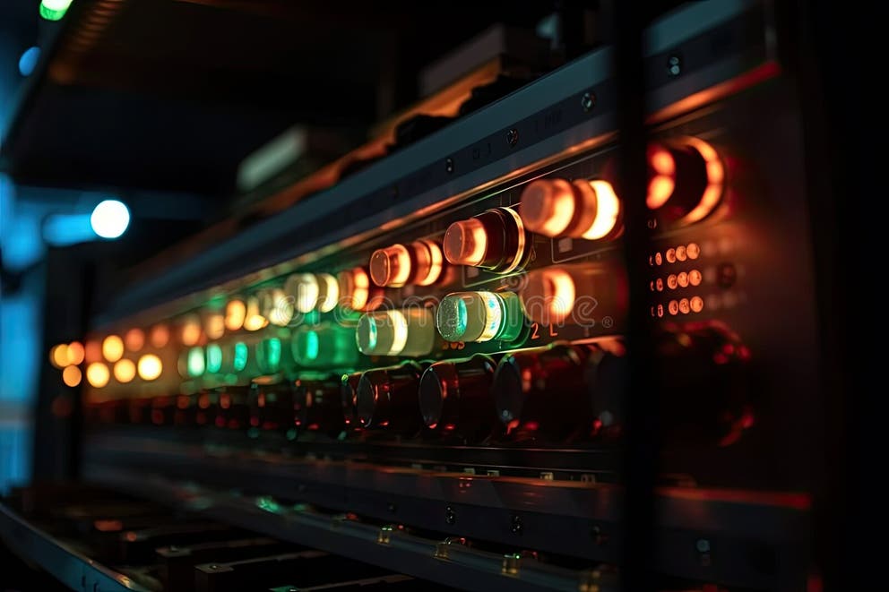 Close-up of Server Rack with Blinking Lights in Data Center Stock ...