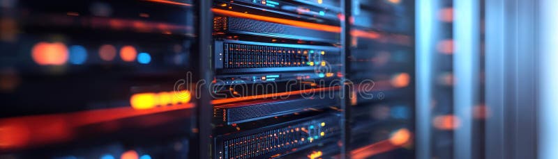 Close Up of Server Room Showcasing 5G Technology and AI Systems ...